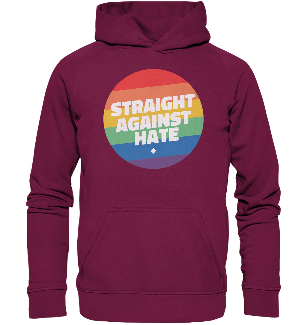 Straight Against Hate Badge - Basic Unisex Hoodie - Queerartikel.de